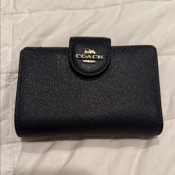 Coach | Bags | Coach Black Textured Leather Wallet | Poshmark
